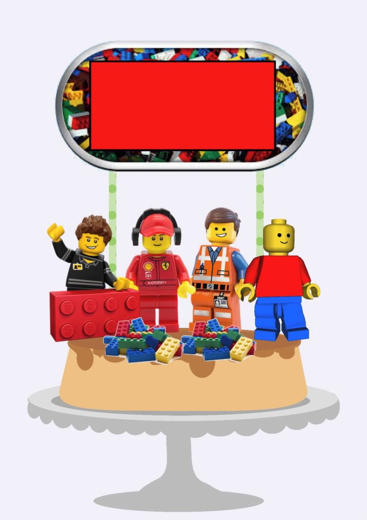 Arquivo Topo de Bolo - Lego - Topo de Bolo Para Imprimir