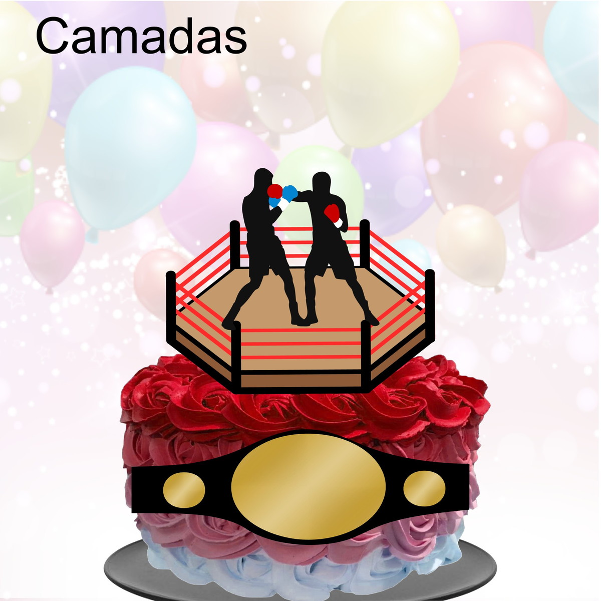 Kit c/5 arquivos de corte: 02-UFC TOPO DE BOLO EM CAMADAS - Topo de ...