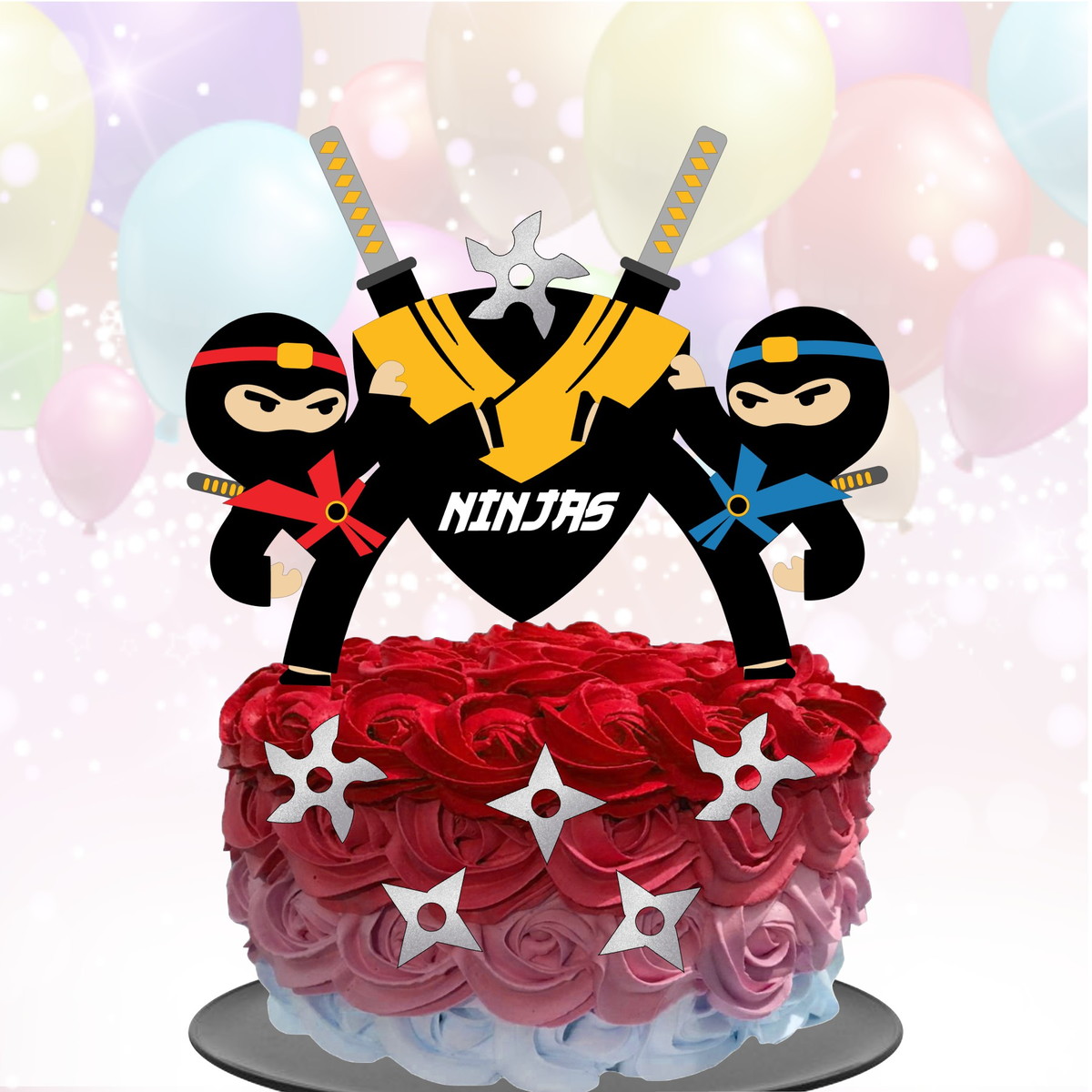 Kit com 5 arquivos de corte 02-NINJA TOPO DE BOLO EM CAMADAS - Topo de ...