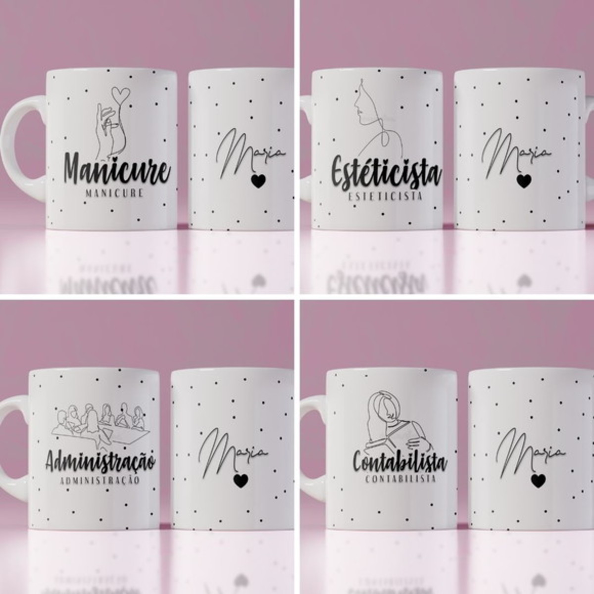 Kit Digital para Sublimação Canecas Profissões – Psd e Png - Topo de ...