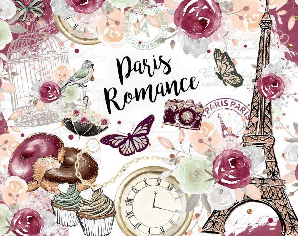 Kit Digital Paris Aquarela – Topo de Bolo Para Imprimir