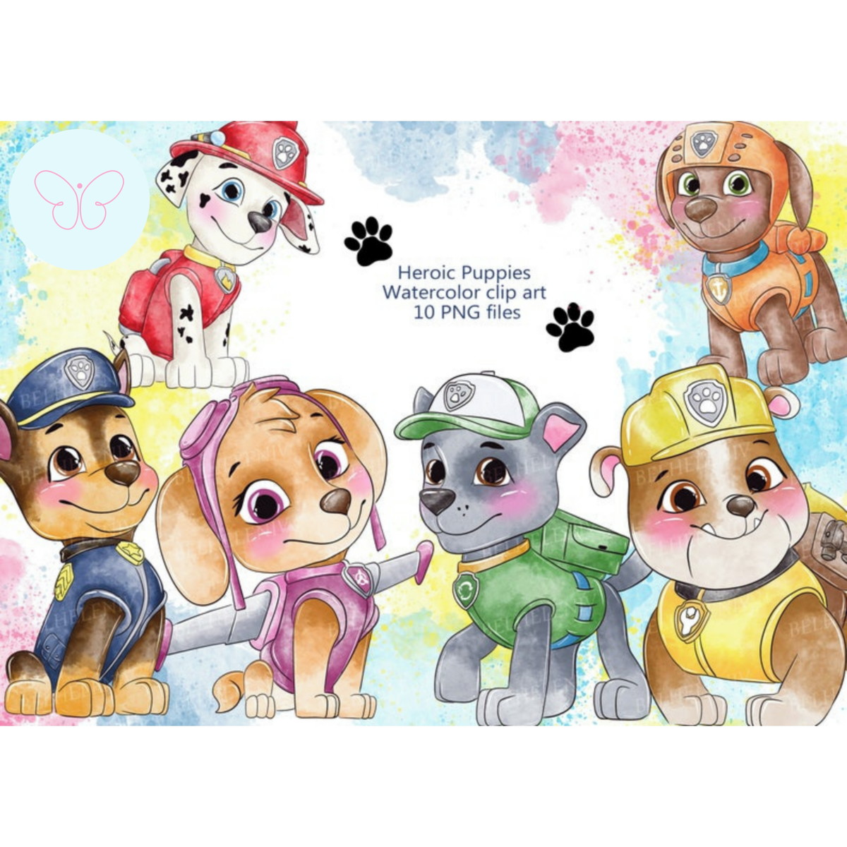 Kit Digital Patrulha Canina Aquarela #0012 – Topo de Bolo Para Imprimir Kit Digital Patrulha Canina Aquarela #0012 – Topo de Bolo Para Imprimir