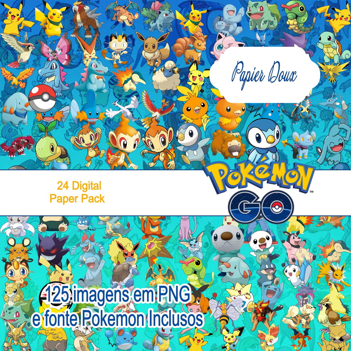 Kit digital Pokemon Go – Topo de Bolo Para Imprimir
