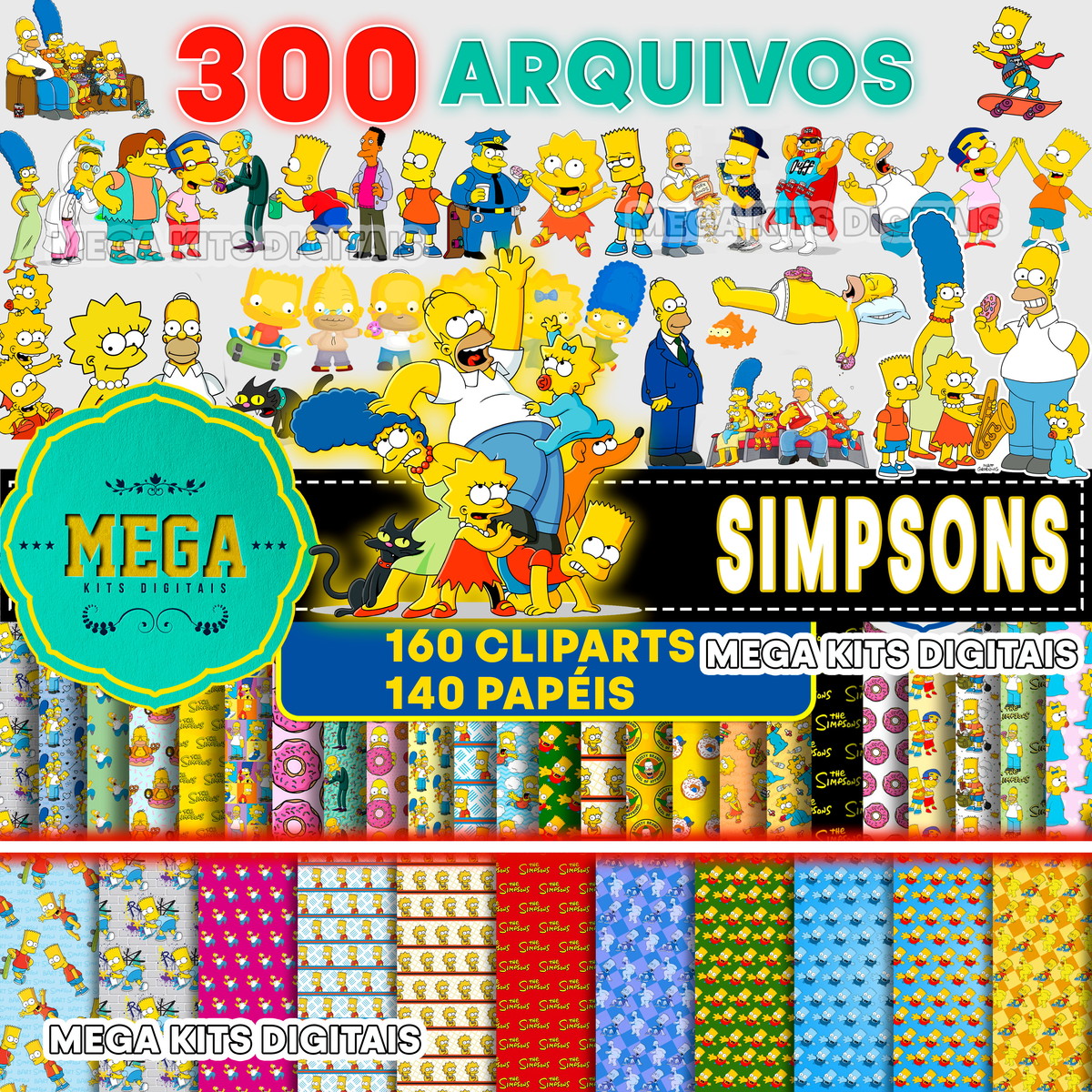 Kit Digital Simpsons – Topo de Bolo Para Imprimir