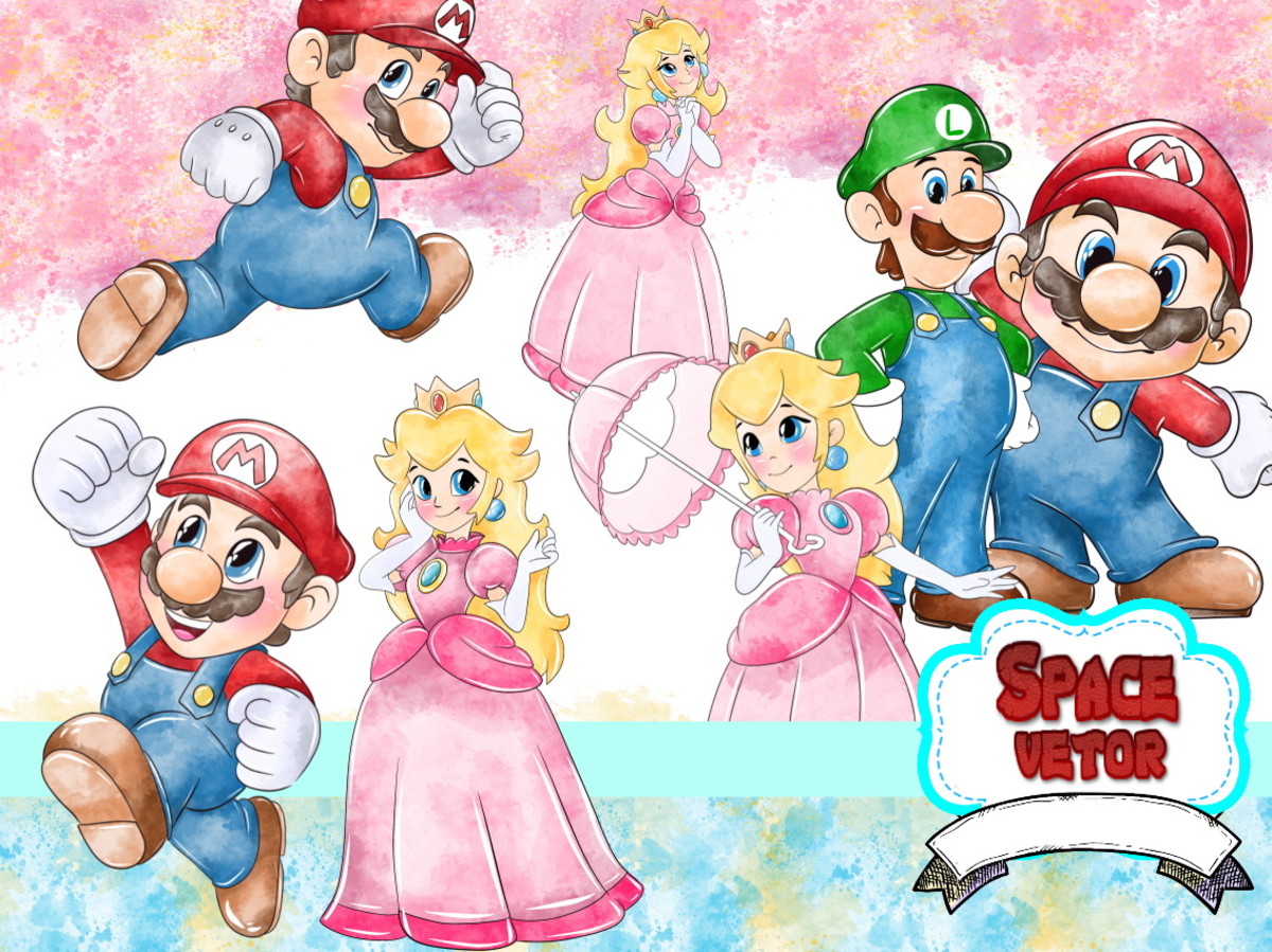 Super Mario Aquarela Kit Digital Compre 1 Leve 3 – Topo de Bolo Para ...