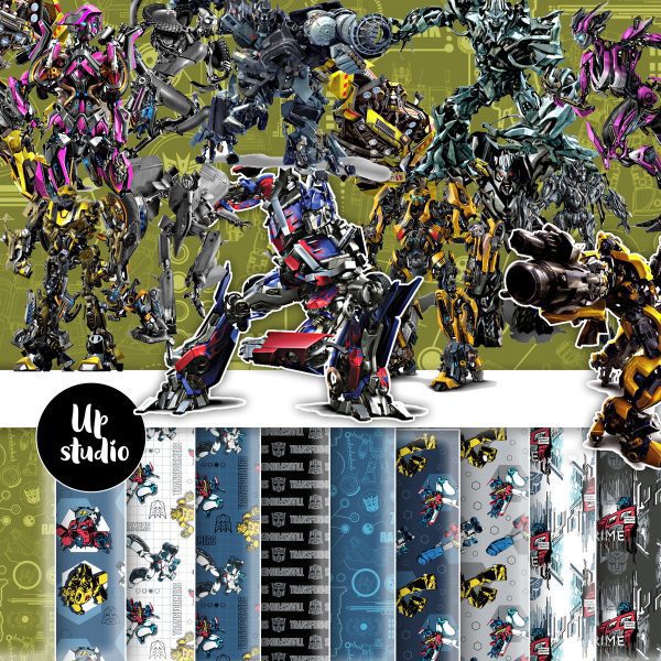 Kit Digital Transformers - Topo de Bolo Para Imprimir