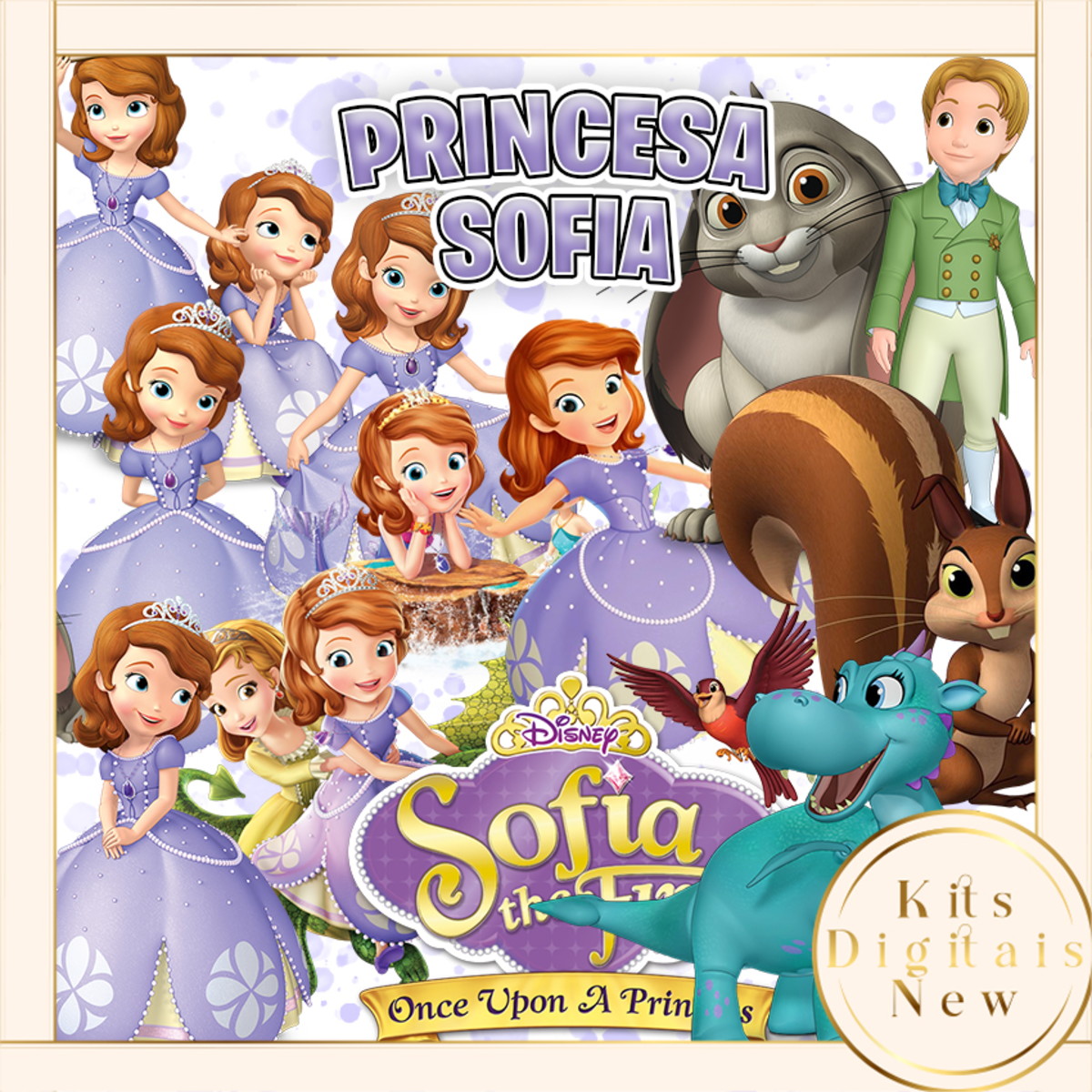 Princesa Sofia Kit Digital – Topo de Bolo Para Imprimir