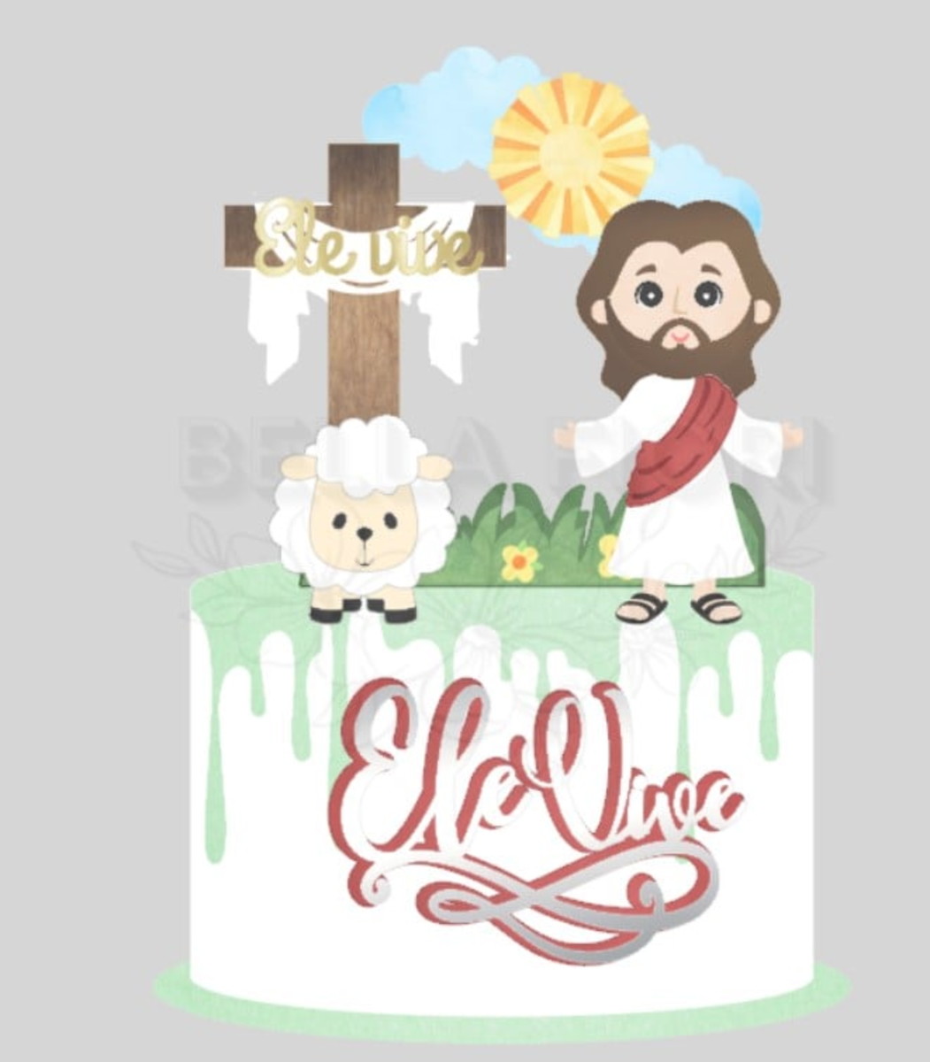 TOPO BOLO PASCOA ELE VIVE EM CAMADAS – ARQUIVO DE CORTE - Topo de Bolo ...