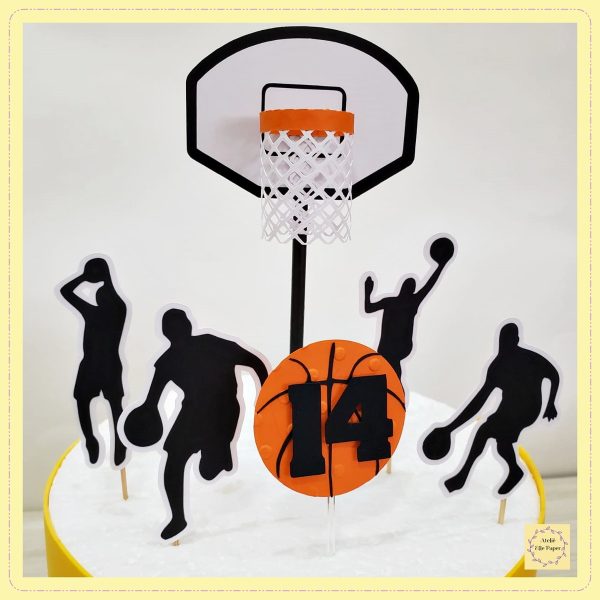 TOPO DE BOLO BASQUETE - Topo de Bolo Para Imprimir