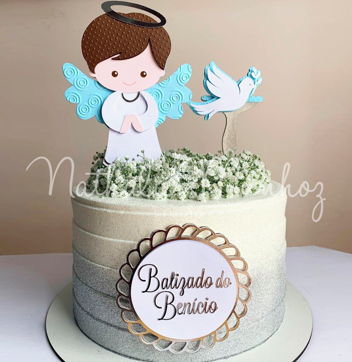 Topo de Bolo – Batizado Menino com Pomba – Arquivo de Corte – Topo de ...