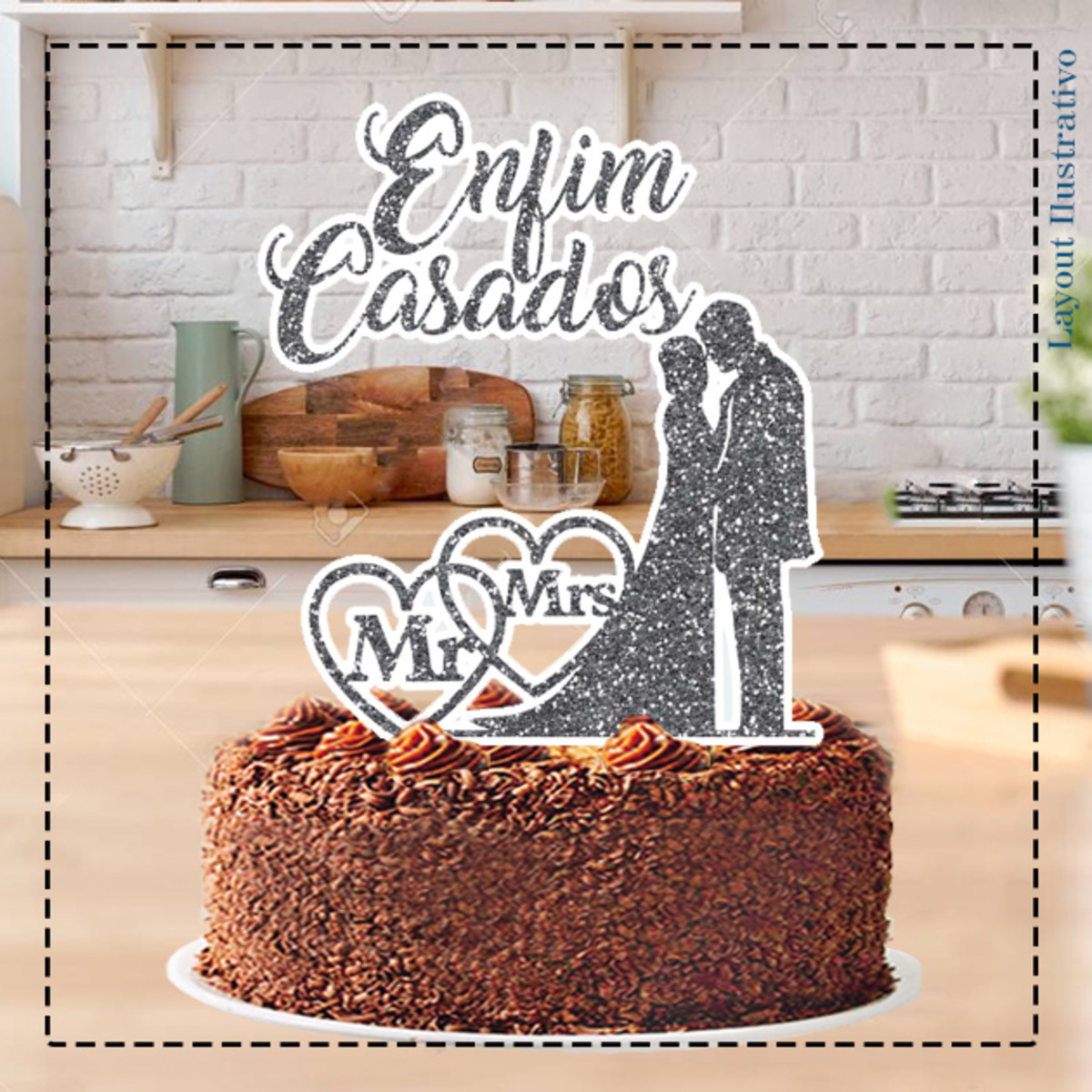 Topo de Bolo Enfim Casados 5291 Arquivo Digital – Topo de Bolo Para ...