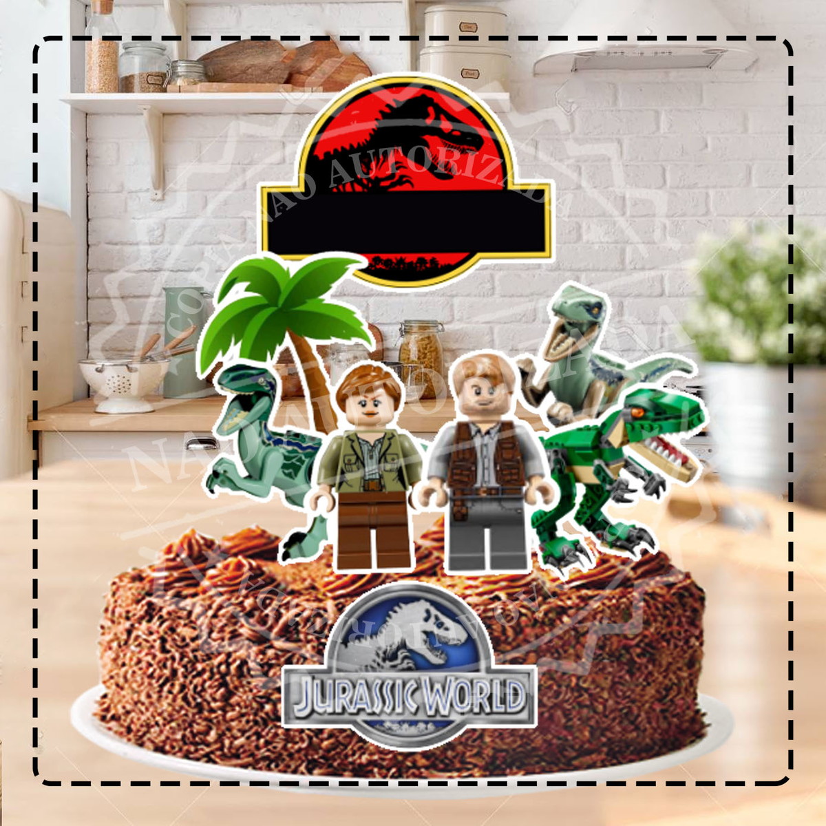 TOPO DE BOLO LEGO JURASSIC WORLD – ARQUIVO DIGITAL - Topo de Bolo Para ...