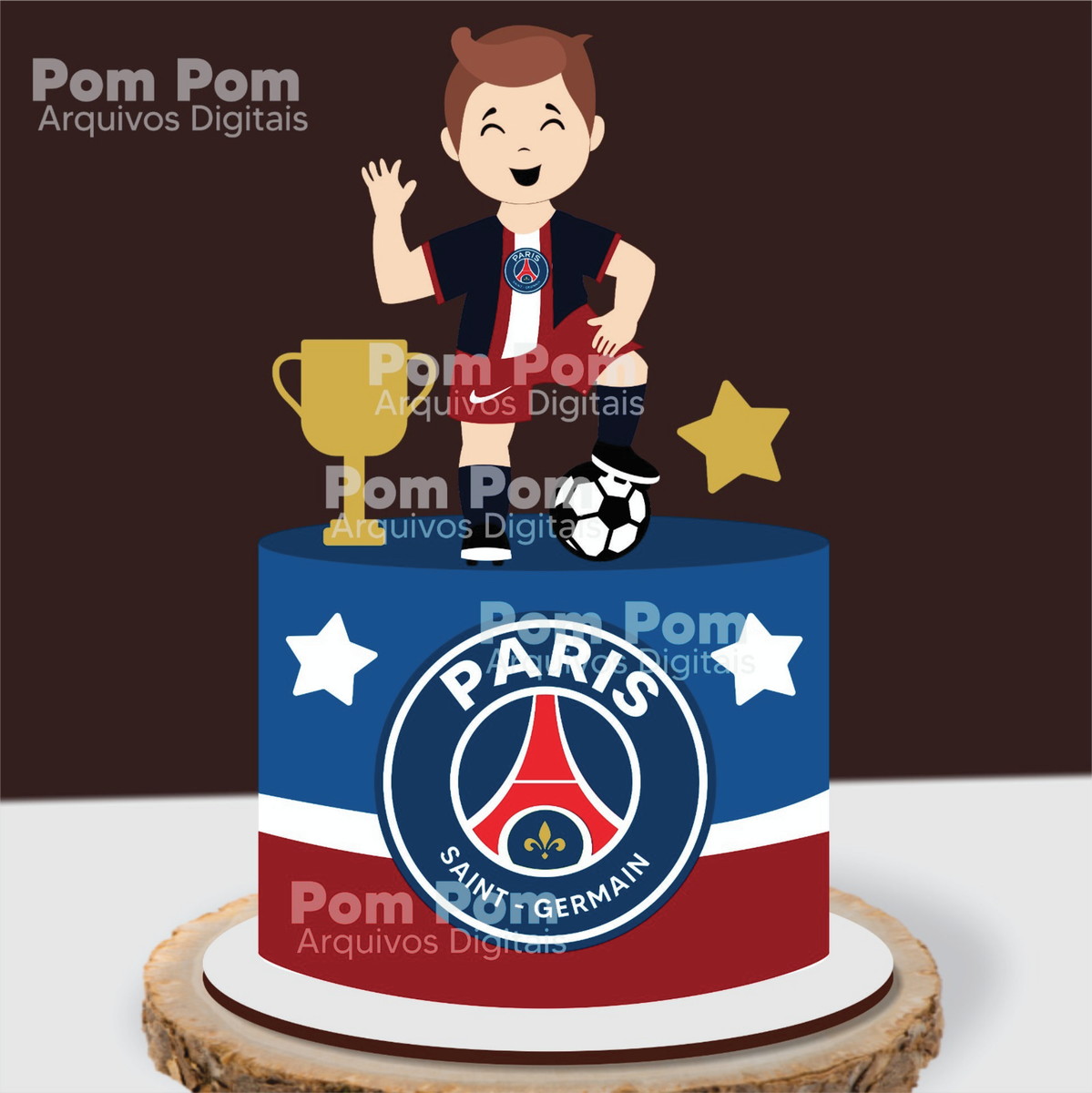 Topo de Bolo Paris Saint Germain Arquivo de Corte - Topo de Bolo Para ...