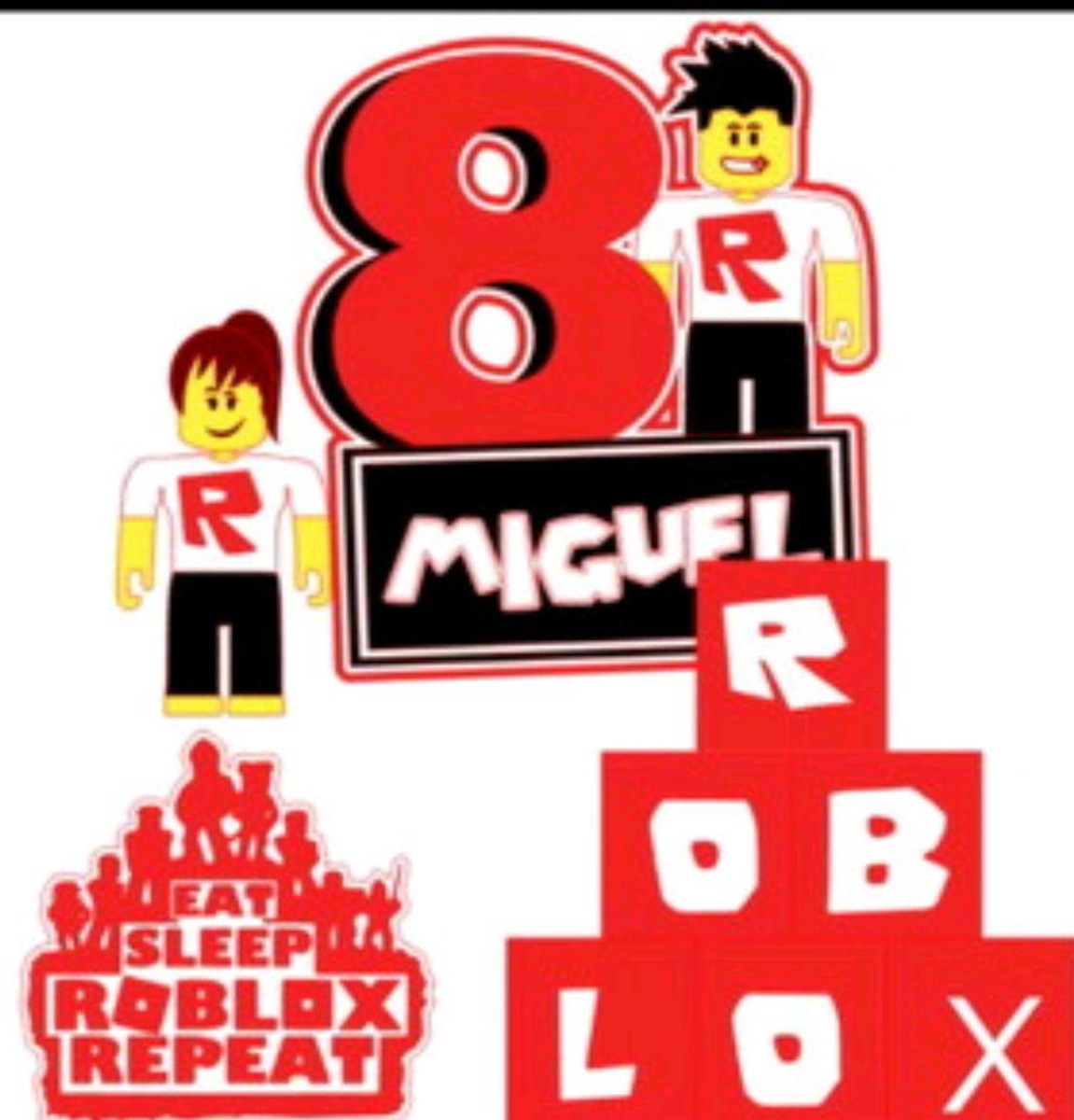 Topo de Bolo ROBLOX 2 +4 ARQUIVOS A SUA ESCOLHA - Topo de Bolo Para ...