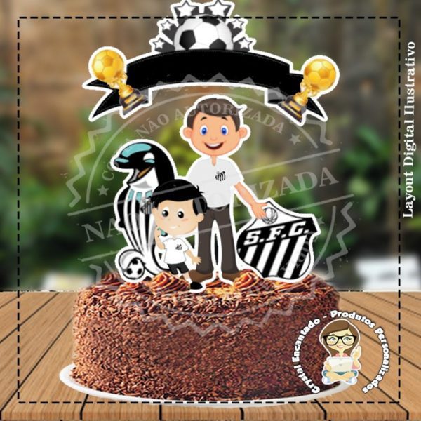Topo de Bolo Santos Pai e Filho - Ref 3378 Arquivo Digital - Topo de ...