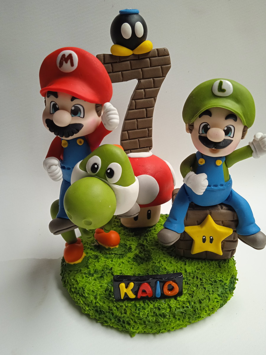 Topo de Bolo Super Mario Biscuit - Topo de Bolo Para Imprimir