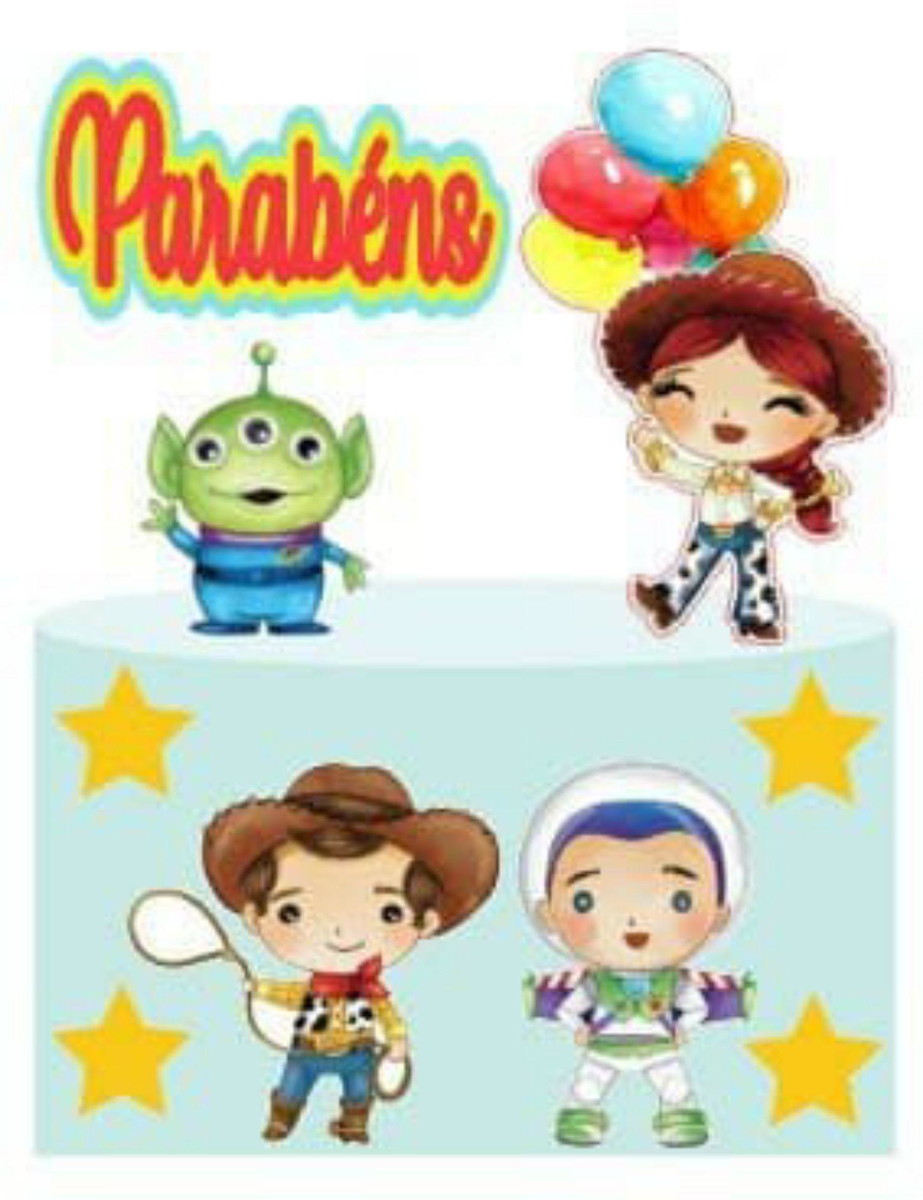 Topo de Bolo Toy Story Aquarela + 4 Arquivos a Sua Escolha - Topo de ...