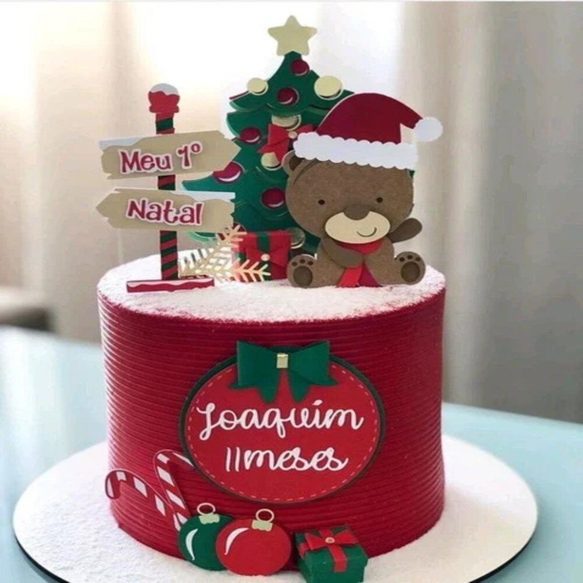 Topo de Bolo Ursinho Natal 3d – Arquivo Digital Studio - Topo de Bolo ...