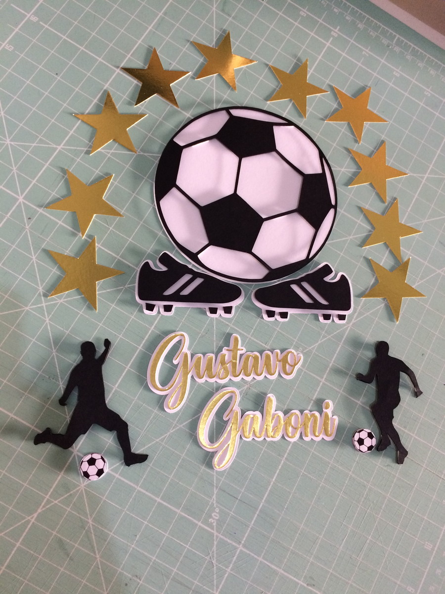 Topper Futebol (arquivo de Corte) 4 Arquivos Por 10,00 - Topo de Bolo ...