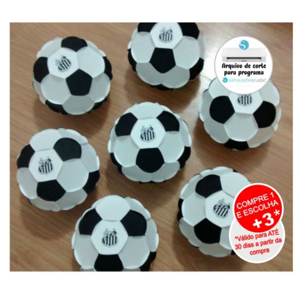 Arquivo de Corte Bola Futebol 3d - Modelo 01 - Topo de Bolo Para Imprimir