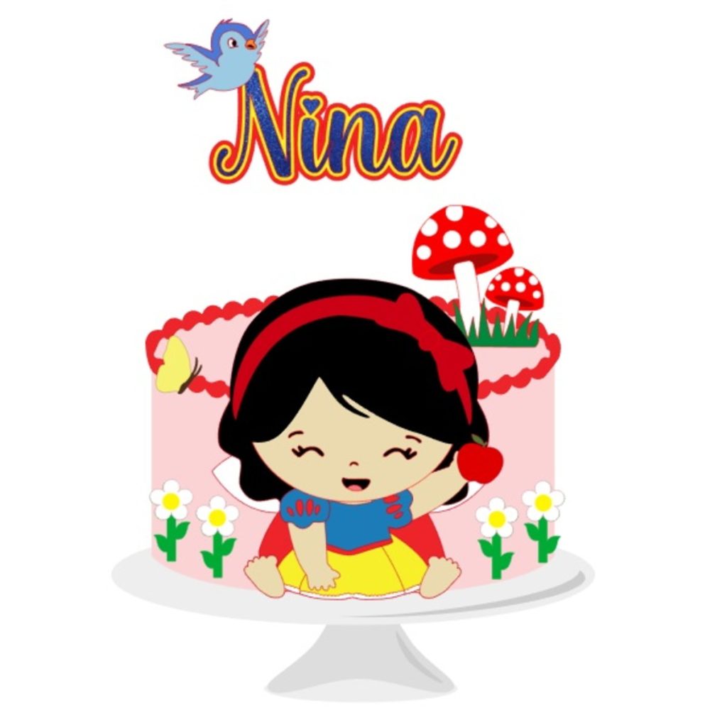 Arquivo de Corte Topo de Bolo Branca de Neve Bebê Cute - Topo de Bolo ...