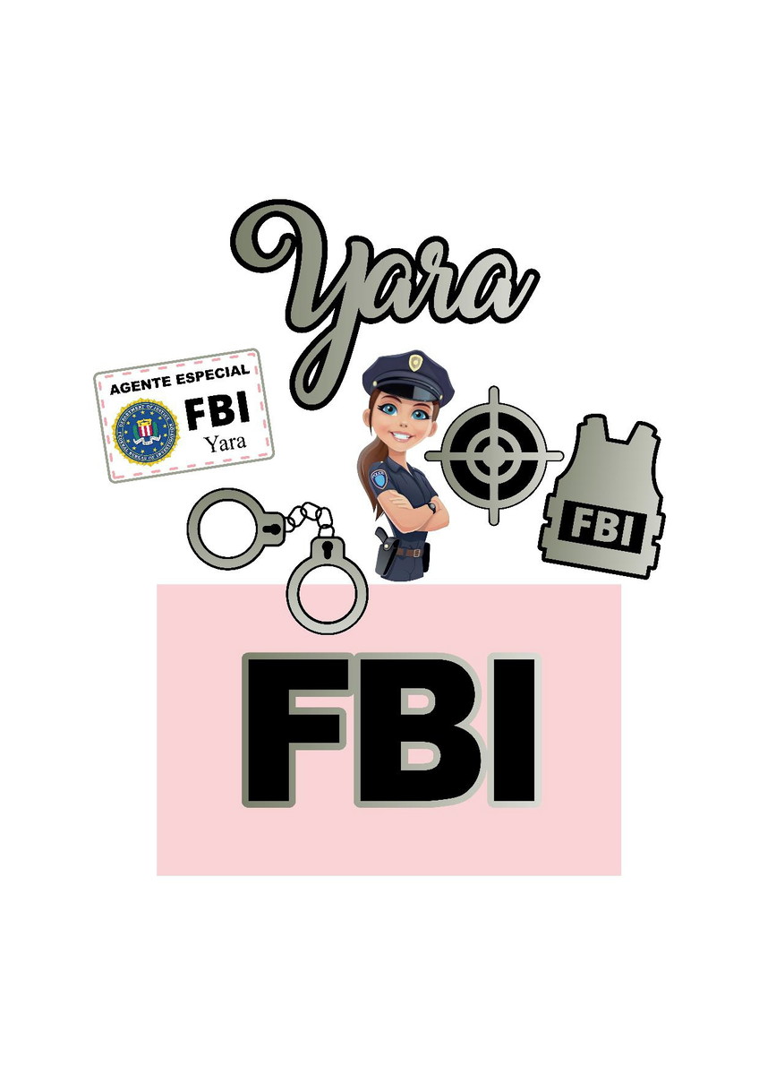 Arquivo de Corte Topo de Bolo Fbi Feminino - Topo de Bolo Para Imprimir