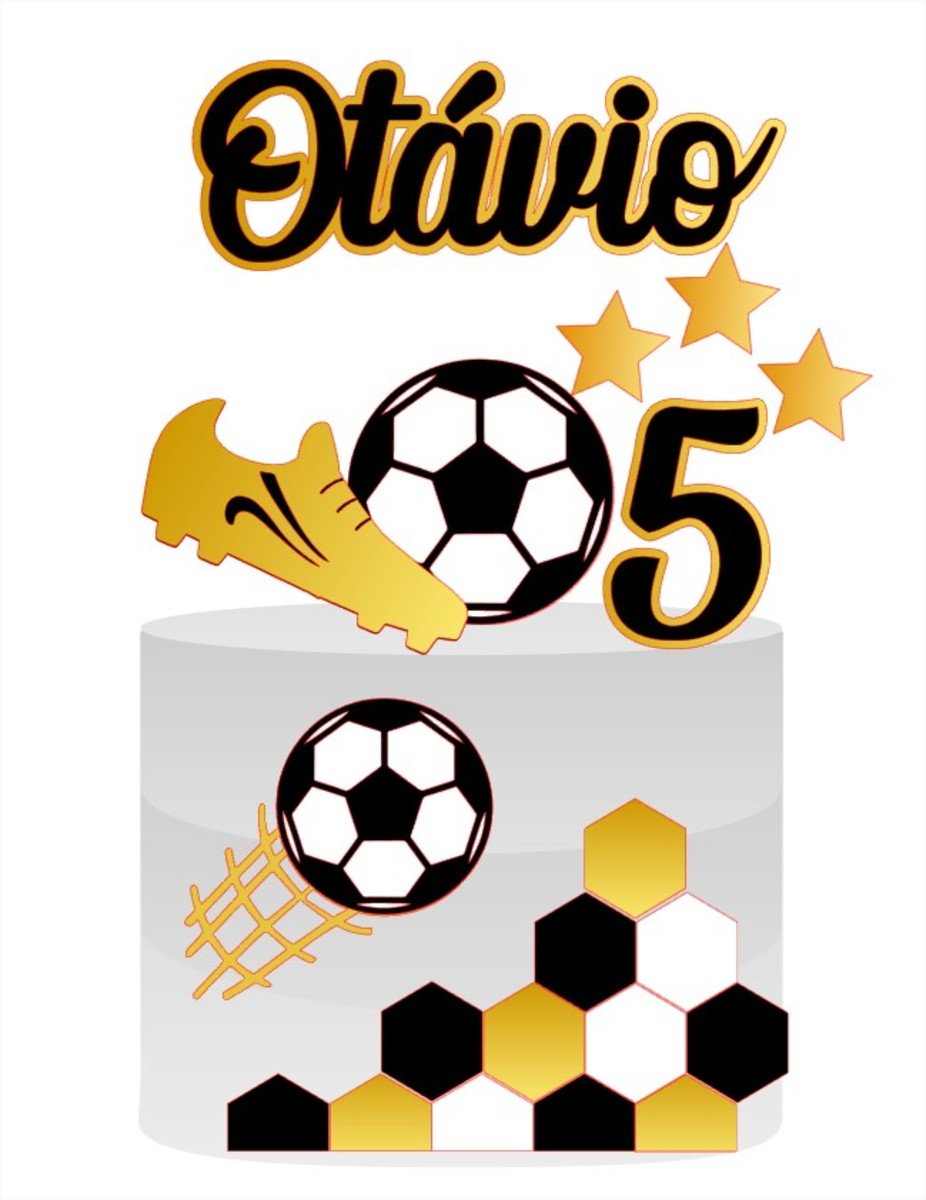 Arquivo de Corte Topo de Bolo Futebol / Chuteira - Topo de Bolo Para Imprimir