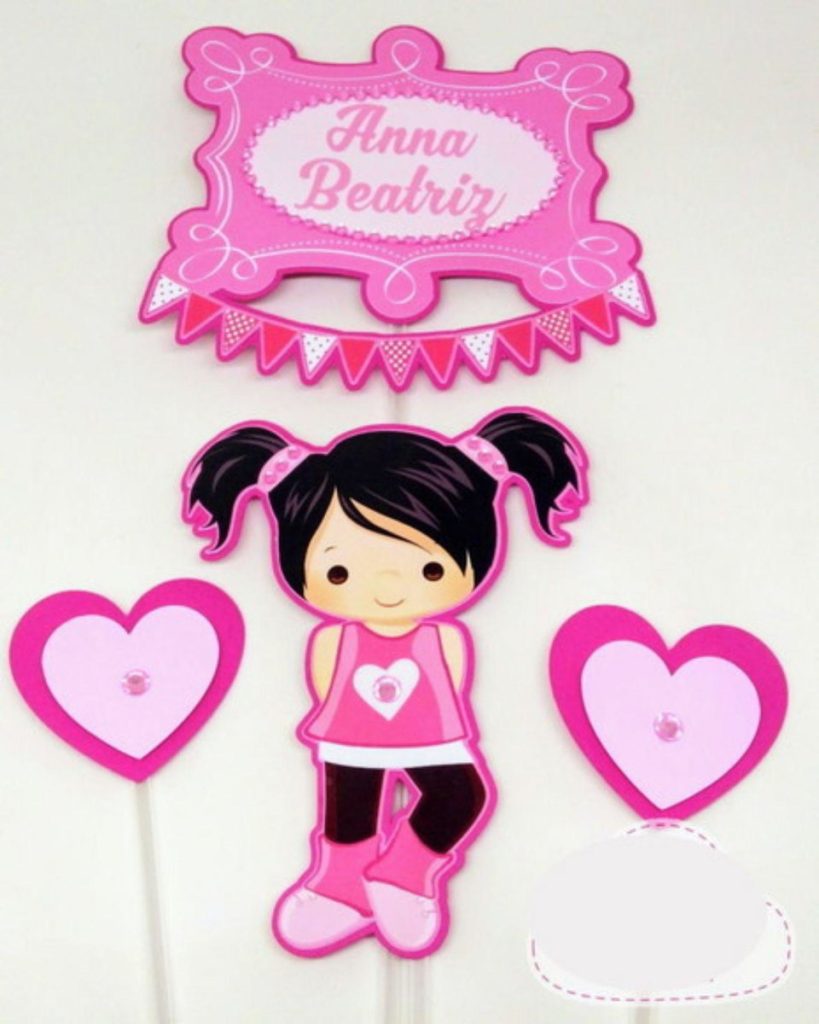 Arquivo de corte Topo de Bolo Menina cute STUDIO - Topo de Bolo Para ...