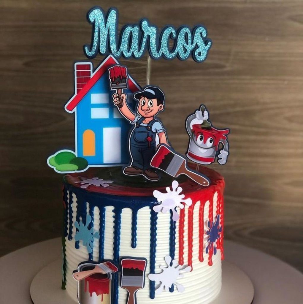 Arquivo de topo de bolo pintor - Topo de Bolo Para Imprimir