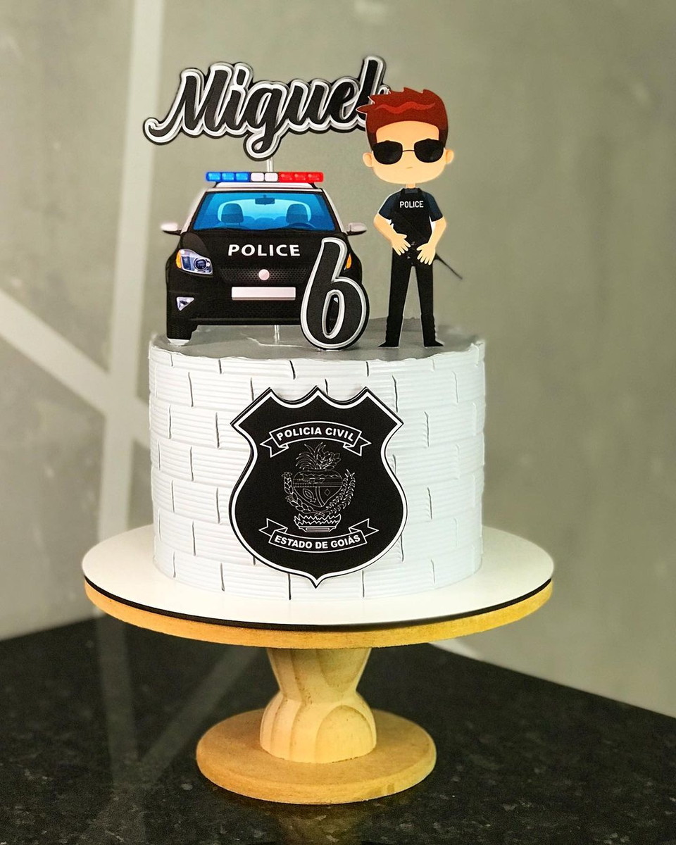 Arquivo de topo de bolo policial - Topo de Bolo Para Imprimir