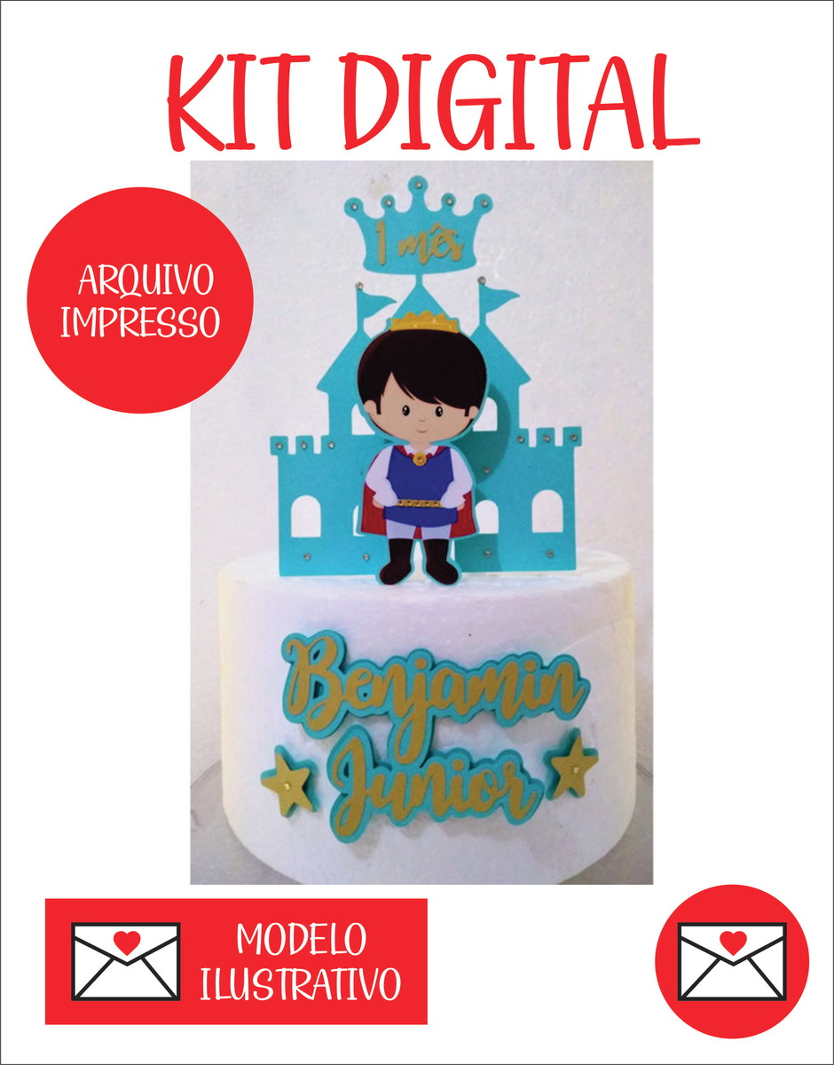 Arquivo de Topo Príncipe Cute - Topo de Bolo Para Imprimir