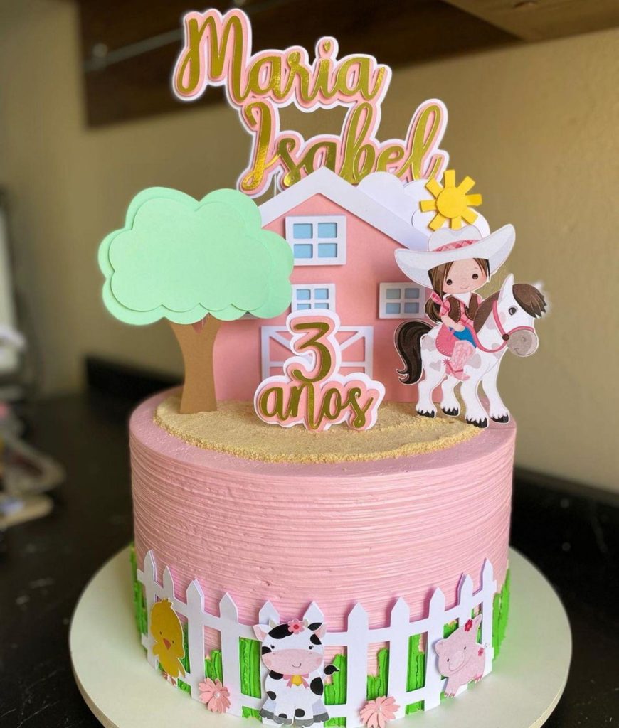 Topo de Bolo Fazendinha Menina Arquivo de Corte - Topo de Bolo Para Imprimir