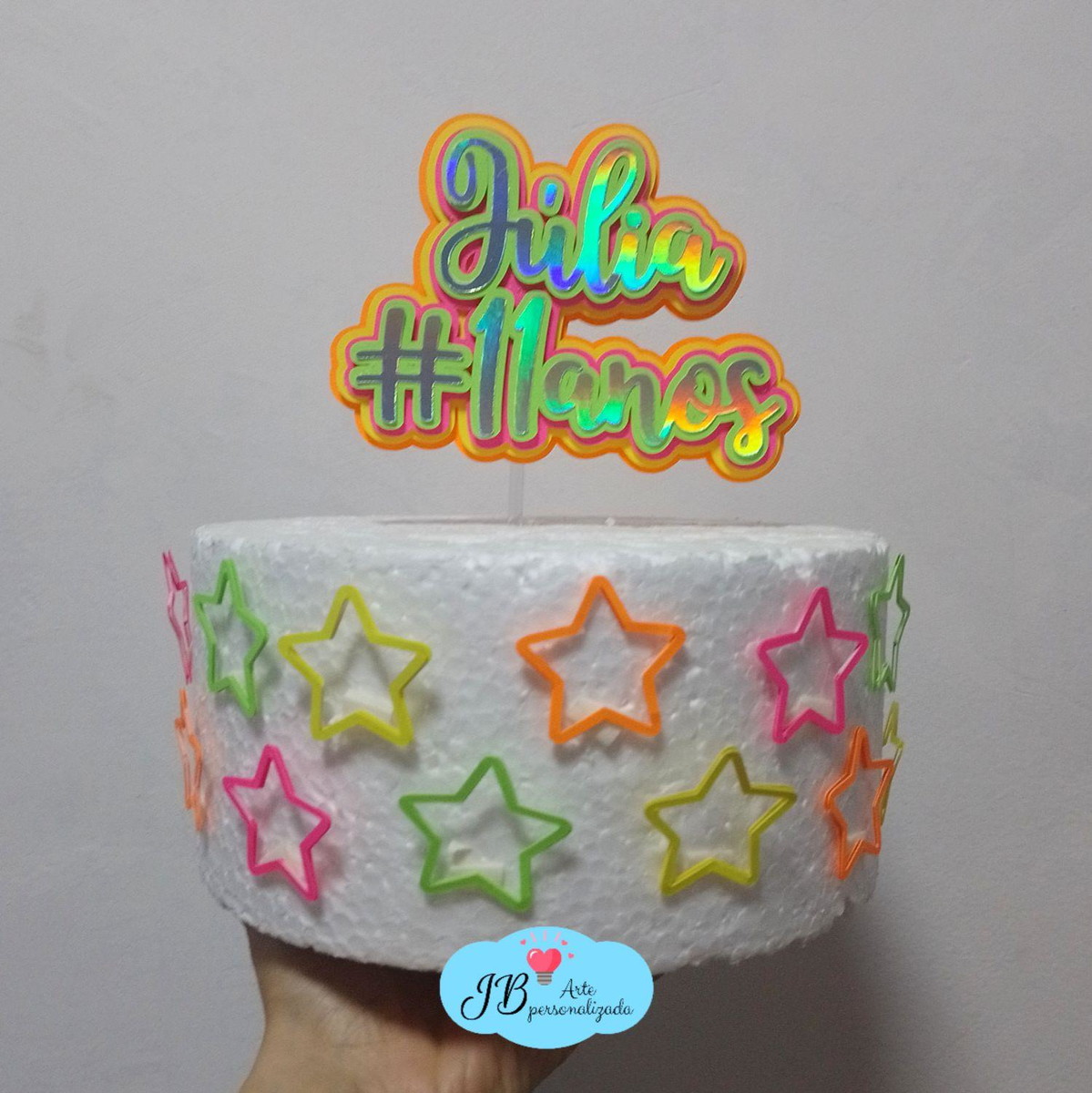 Topo de Bolo Neon - Topo de Bolo Para Imprimir