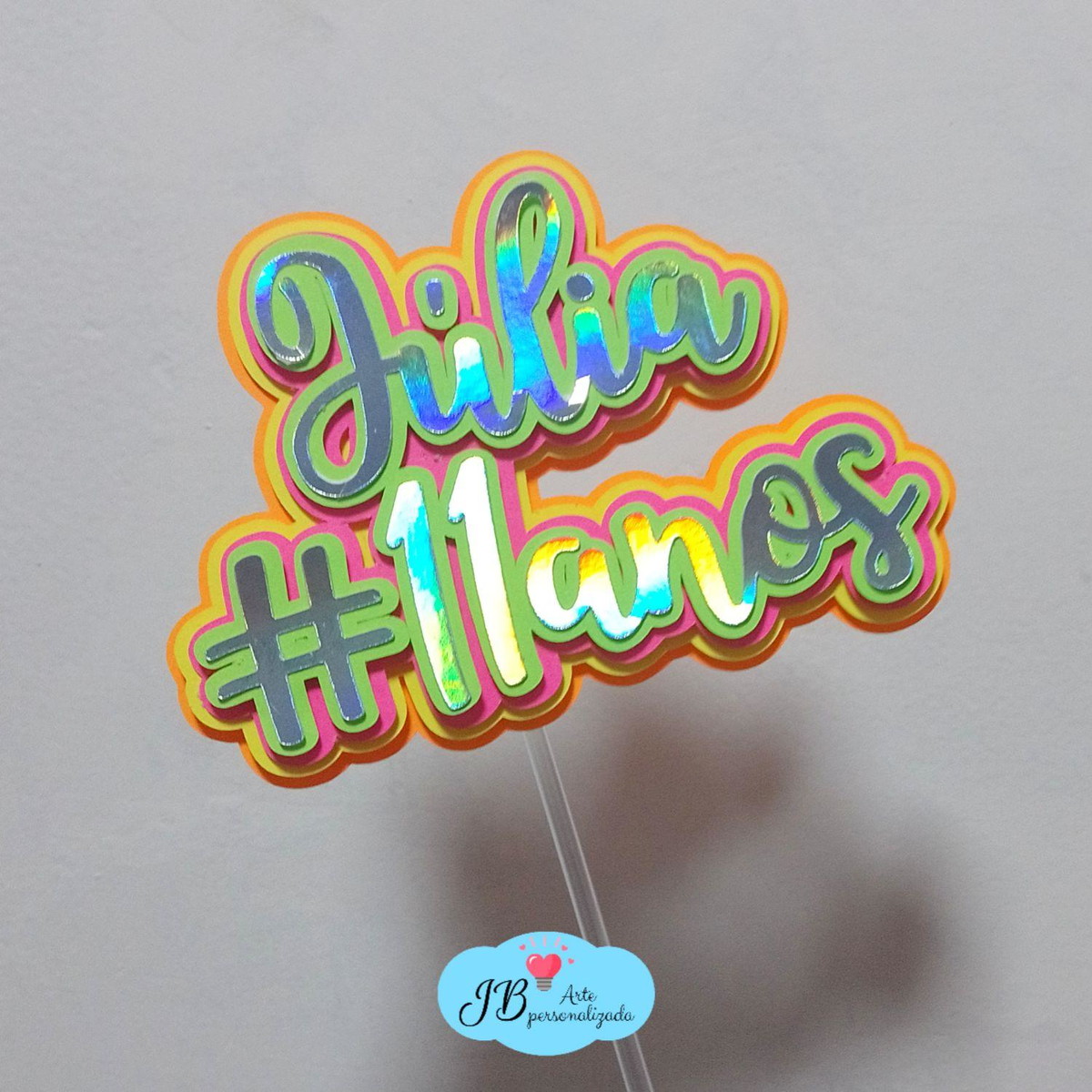 Topo de Bolo Neon - Topo de Bolo Para Imprimir