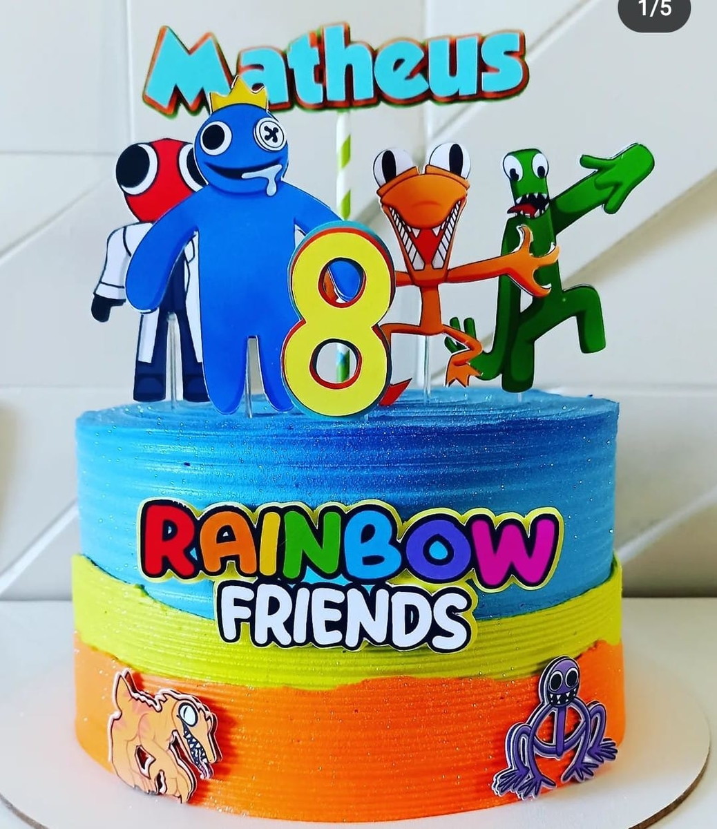 Topo de Bolo Rainbow Friends - Topo de Bolo Para Imprimir