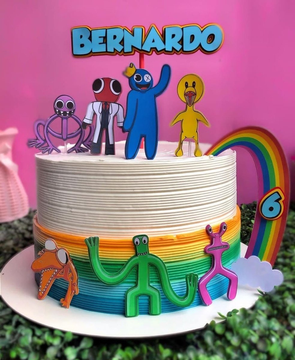 Topo de Bolo Rainbow Friends - Topo de Bolo Para Imprimir