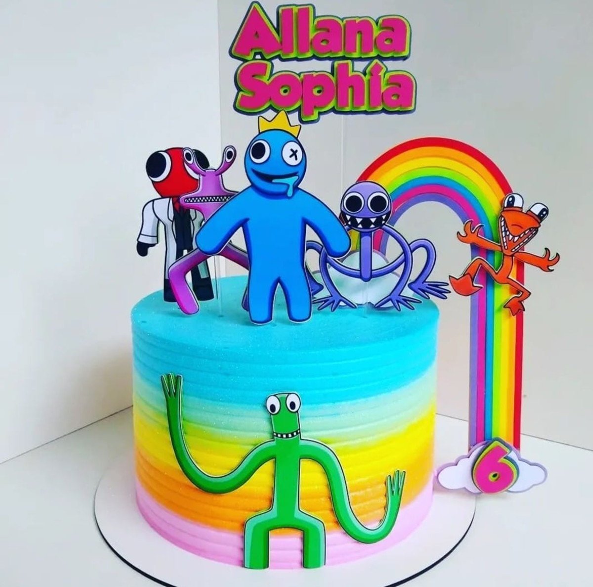 Topo de Bolo Rainbow Friends - Topo de Bolo Para Imprimir