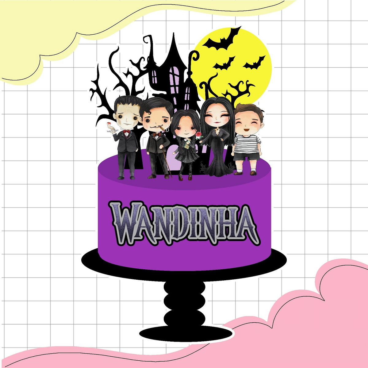Topo de Bolo Wandinha Cute - Arquivo Digital - Topo de Bolo Para Imprimir Topo de Bolo Wandinha Cute - Arquivo Digital - Topo de Bolo Para Imprimir
