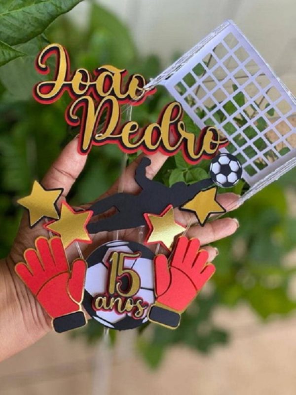Topper Futebol Goleiro Luxo + 4 Arquivos a Sua Escolha - Topo de Bolo ...