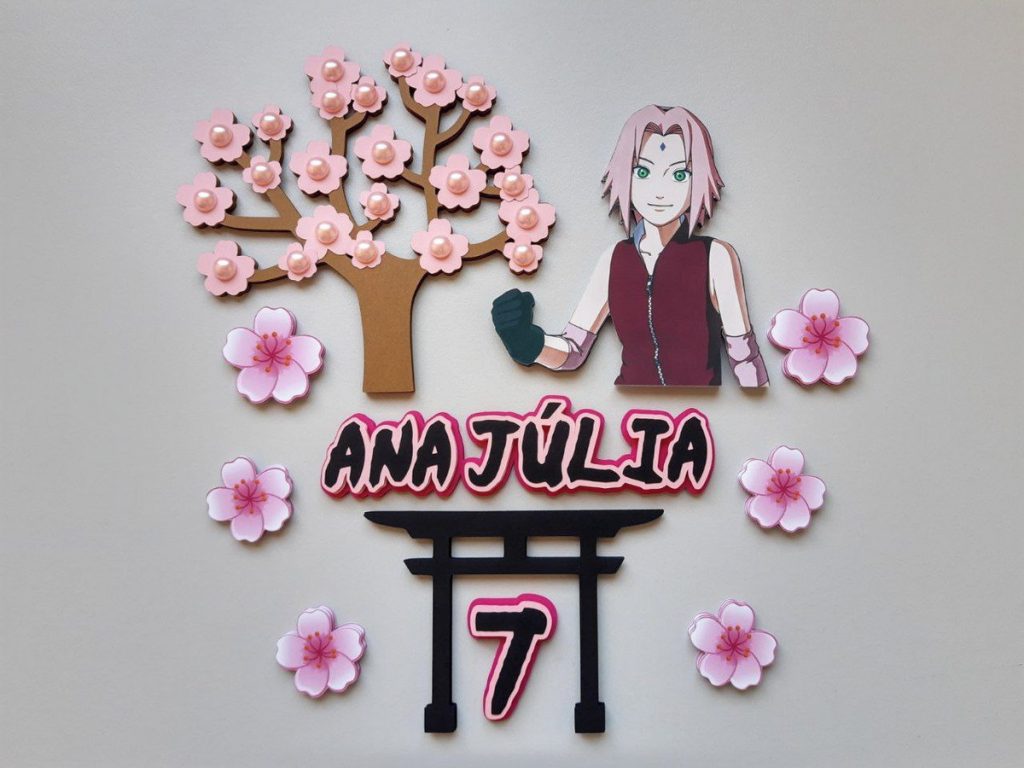 Arquivo de Corte Topo Sakura - Topo de Bolo Para Imprimir