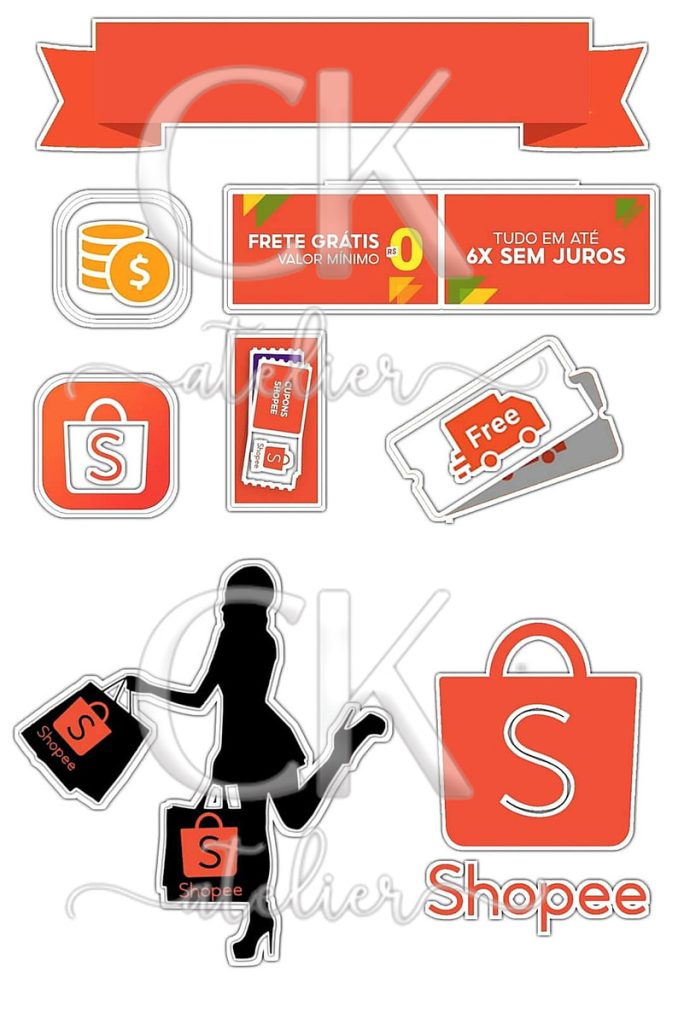 Topo de Bolo Shopee - Topo de Bolo Para Imprimir